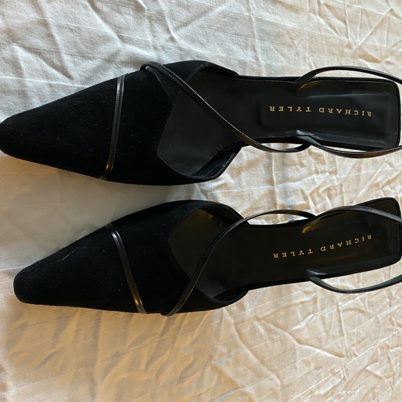 Richard Tyler | Shoes | Richard Tyler Black Suede Slingback Heels ...